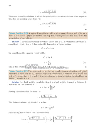 Principles of Linear Motion of Objects - Physics - Explained by Arun ...