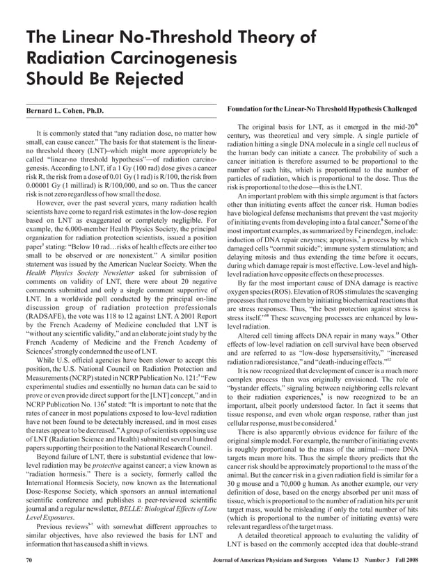 Linear no threshold theory-pdf | PDF