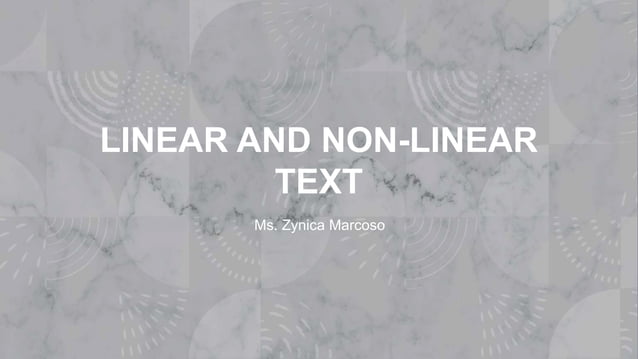Linear & Non-Linear Text | PPT