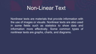Linear & Non-Linear Text | PPT