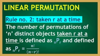 Linear Permutation - A Grade 10 lesson under the third quarter of school year 2023-2024. | PPTX