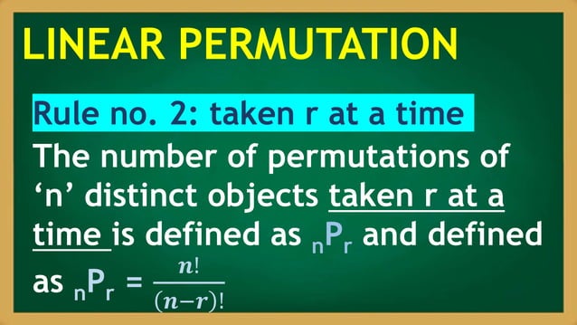 Linear Permutation - A Grade 10 lesson under the third quarter of school year 2023-2024. | PPTX