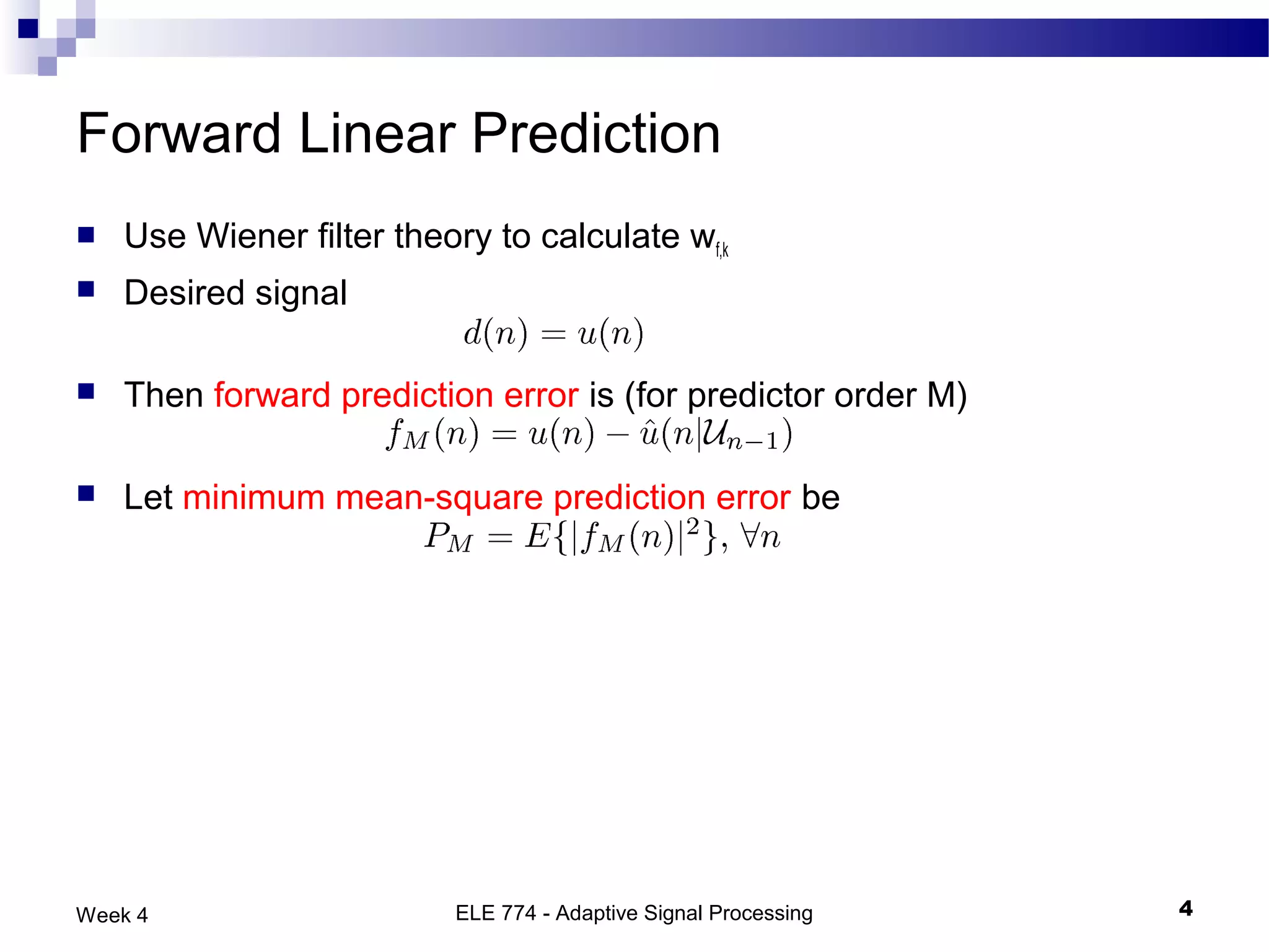 Linear prediction | PPT