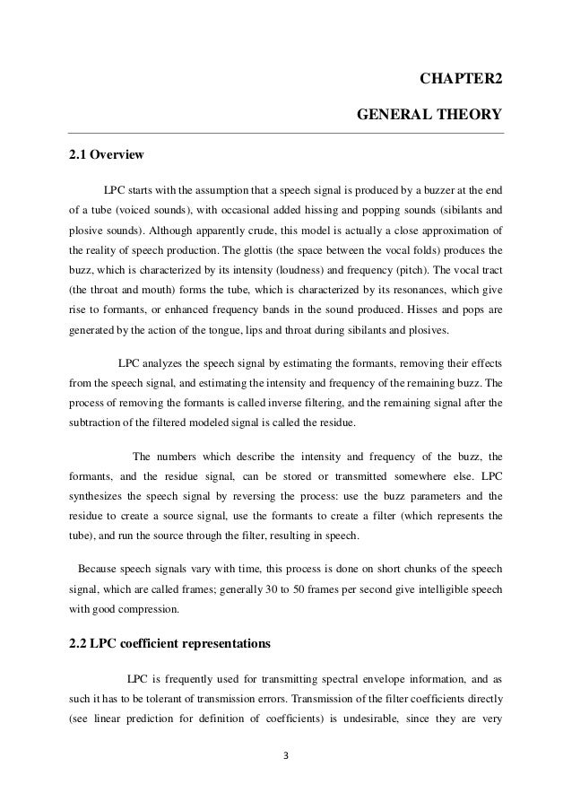 Linear Predictive Coding Documentation