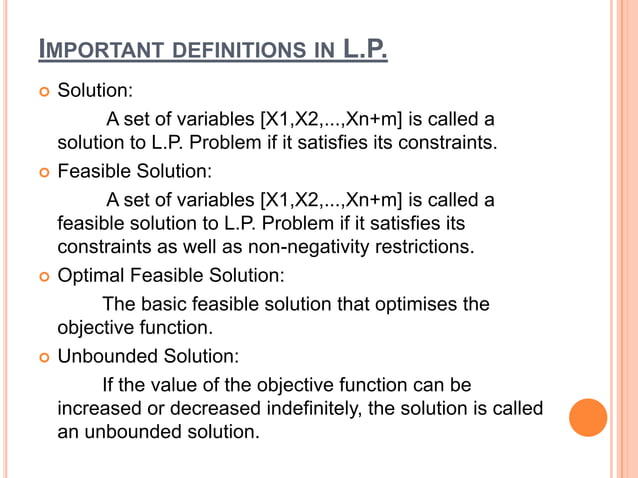 Linear programing | PPSX | Computer Software and Applications | Computing
