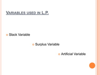Linear programing | PPSX
