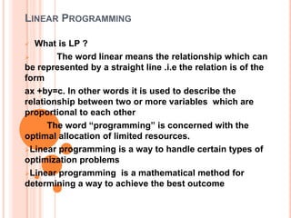 Linear programing | PPSX