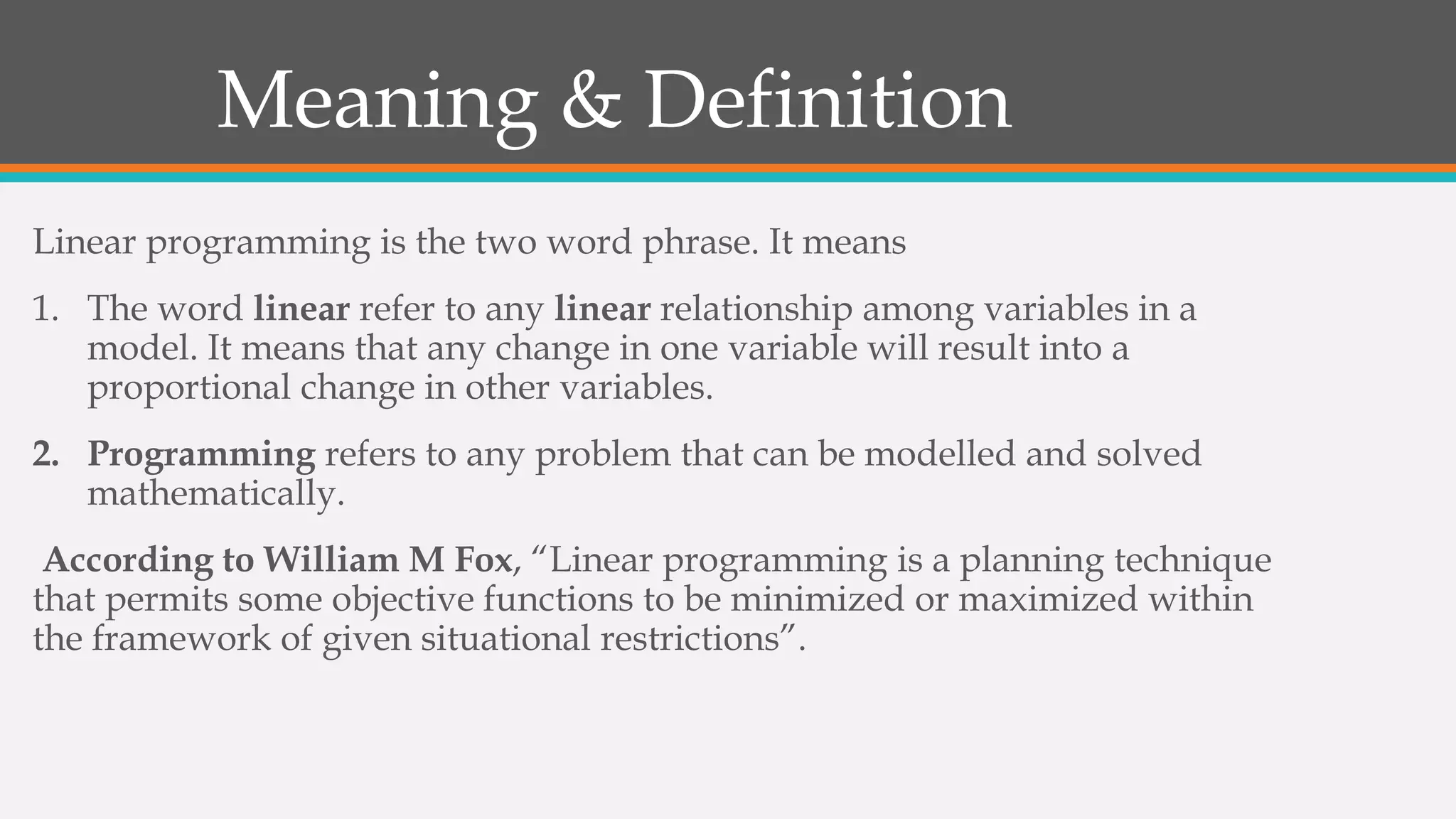 Linear programing | PPTX | Computing | Technology & Computing