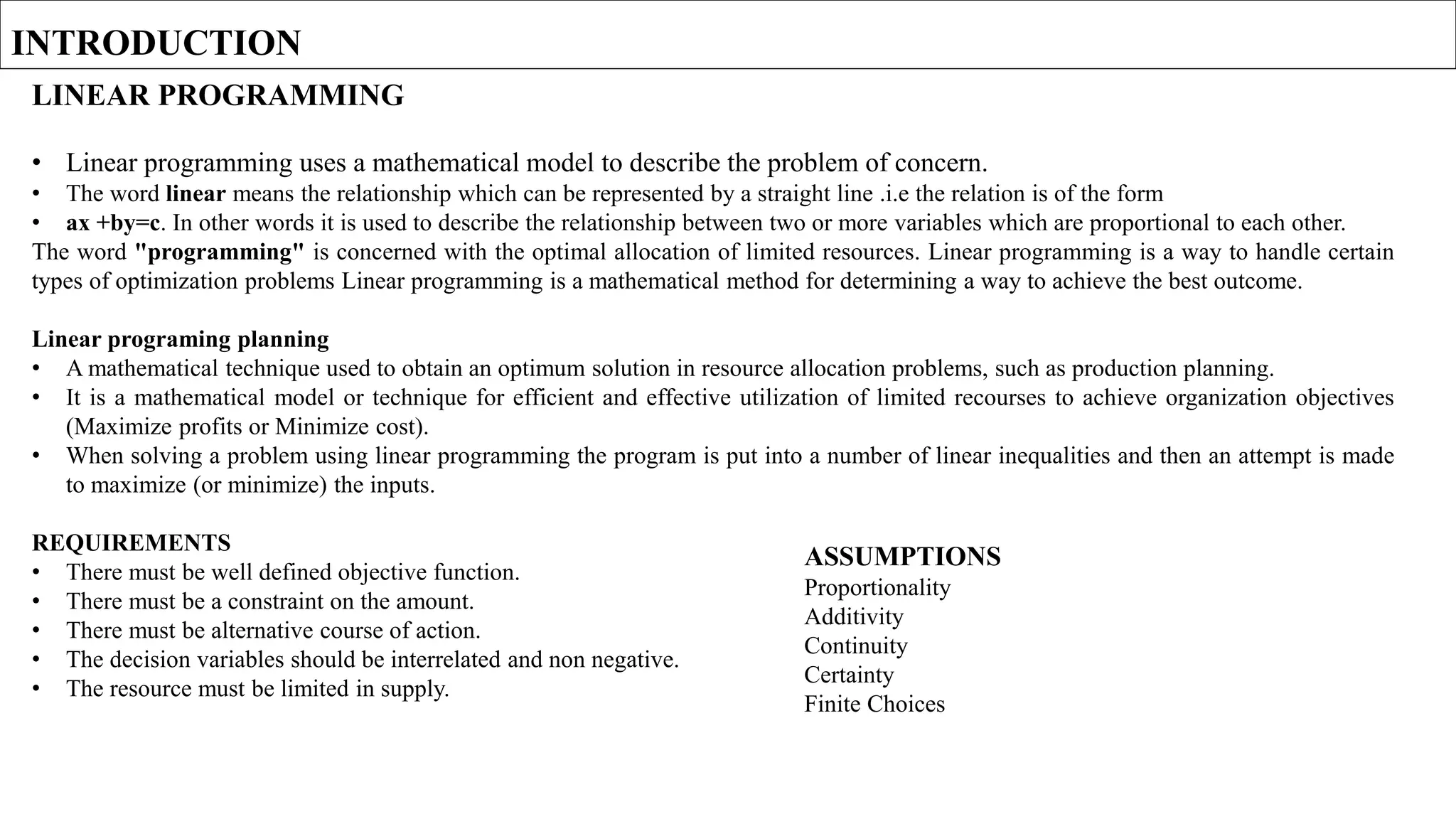 Linear programing | PDF | Physics | Science