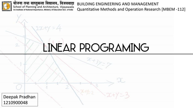 Linear programing | PDF | Physics | Science