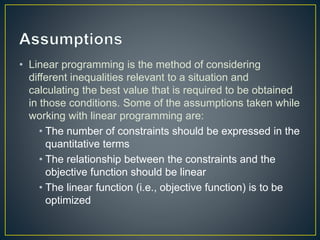 Linear Programing.pptx | Programming Languages | Computing