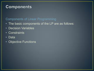 Linear Programing.pptx | Programming Languages | Computing