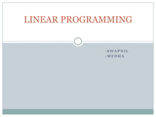 Linear programming | PPTX