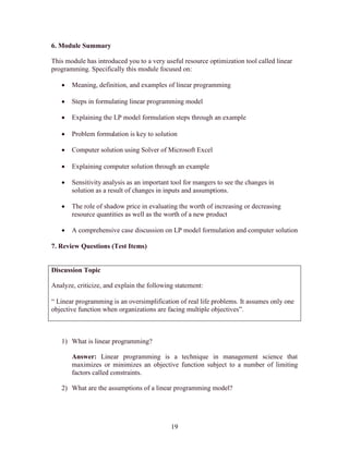 Linear Programming Module- A Conceptual Framework | PDF