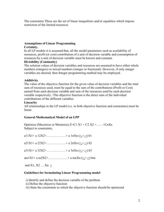 Linear programming | DOCX