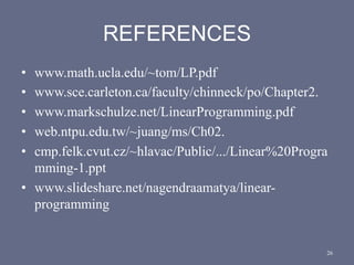 Linear programming | PPTX