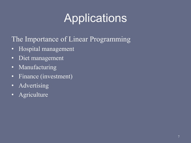 Linear programming | PPTX | Technology & Computing