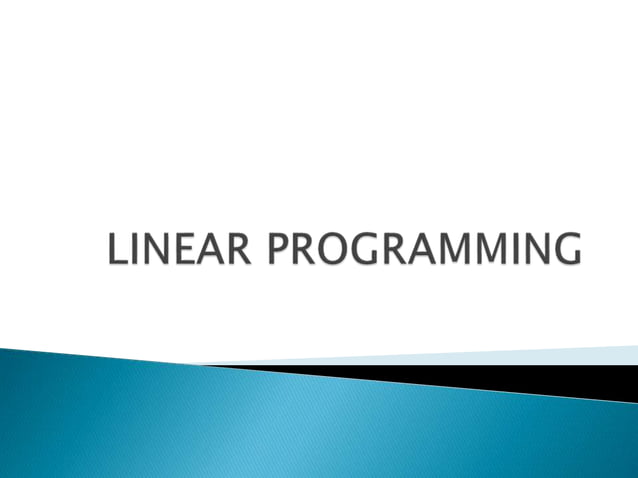 LINEAR PROGRAMMING Assignment help | PPT