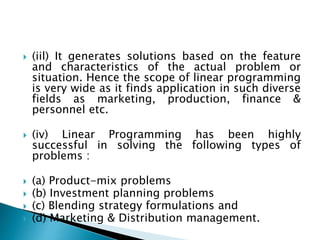 Linear programming | PPTX | Business | Business and Finance