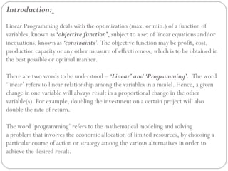 Linear programming | PPT
