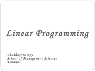 Linear programming | PPT
