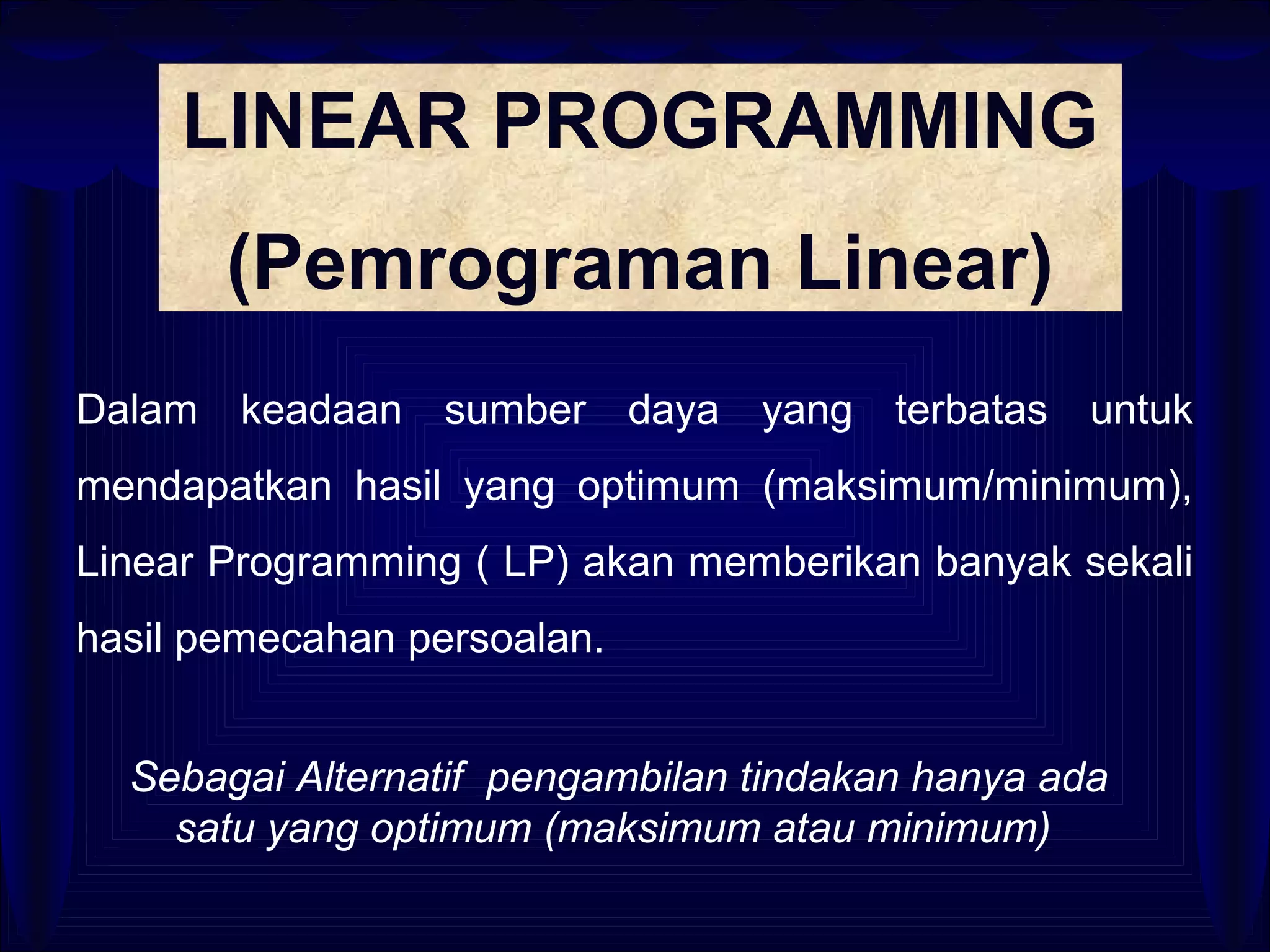 Linear programming | PPT