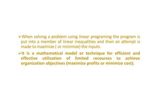 Linear programming | PPTX