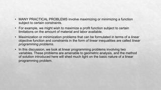 Linear programming: A Geometric Approach | PPTX