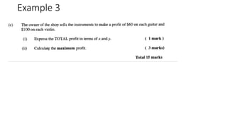 Linear Programming Based on CXC Curriculum | PPTX