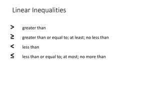 Linear Programming Based on CXC Curriculum | PPTX