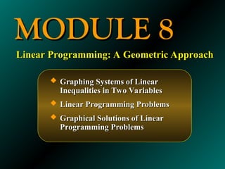 Linear Programming Mathematics in the Modern World | PPT