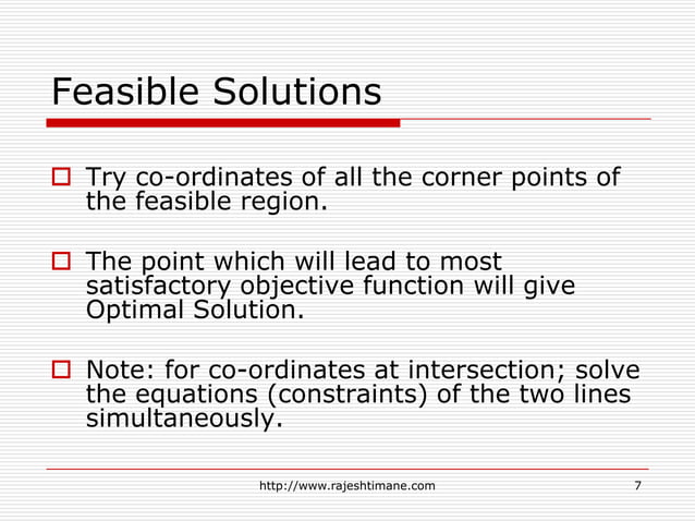 Linear programming graphical method (feasibility) | PPT Linear programming graphical method (feasibility) | PPT