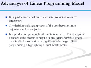 Linear programming - Model formulation, Graphical Method | PPTX