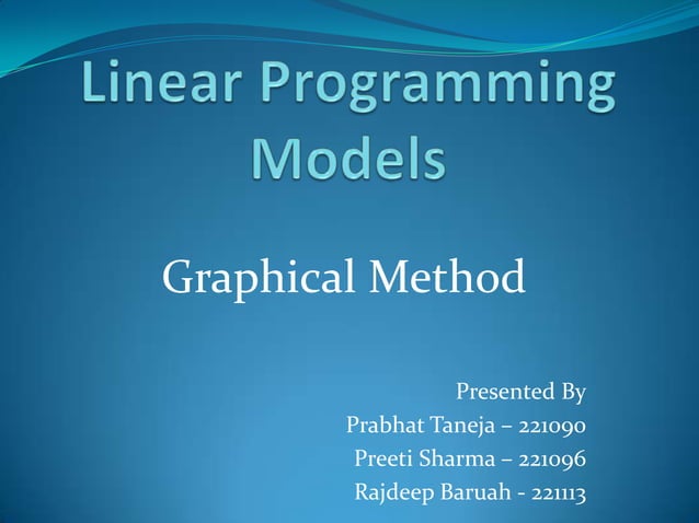 Linear programming production strategy body plus 100, 200 | PPT