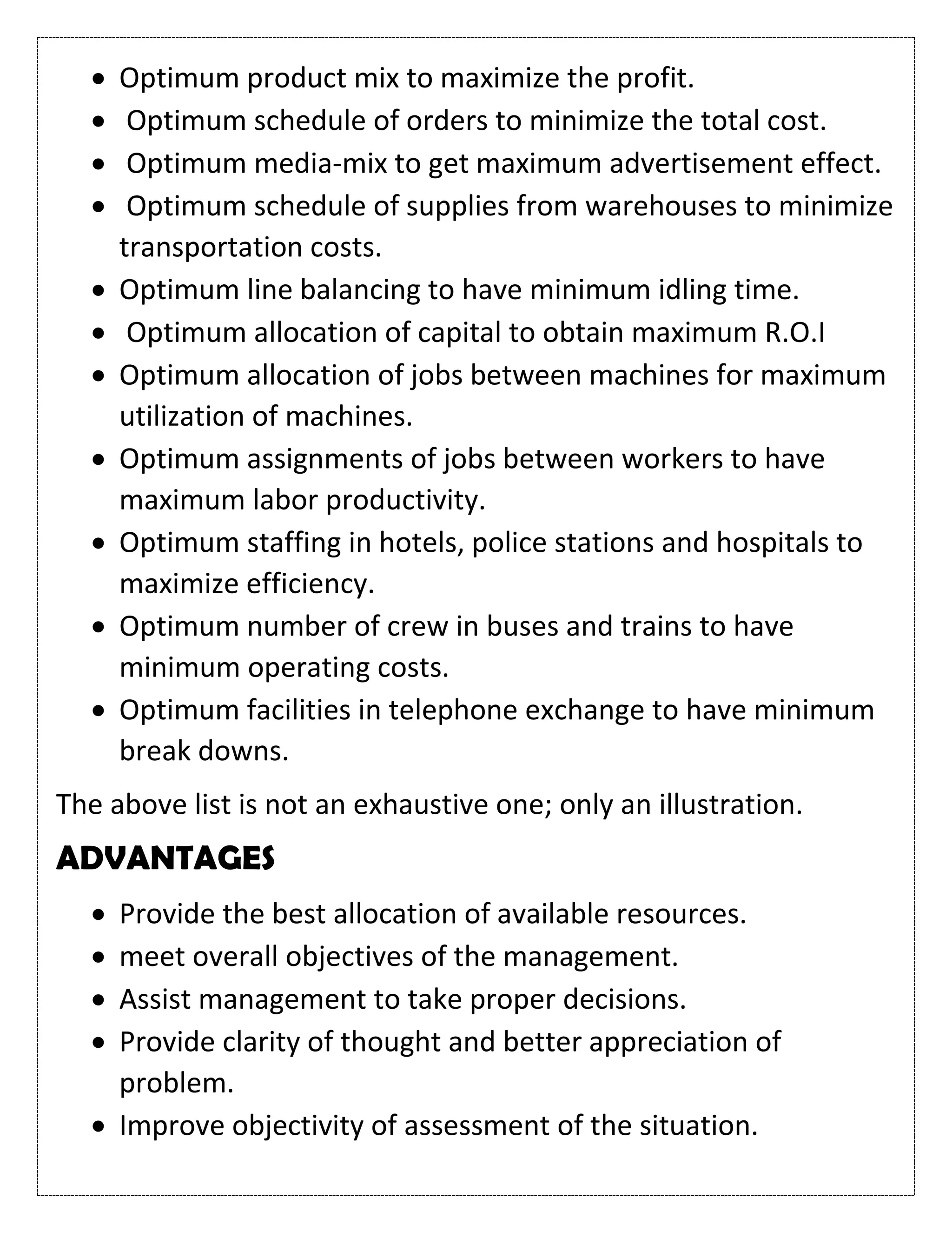 Linear programming class 12 investigatory project | PDF