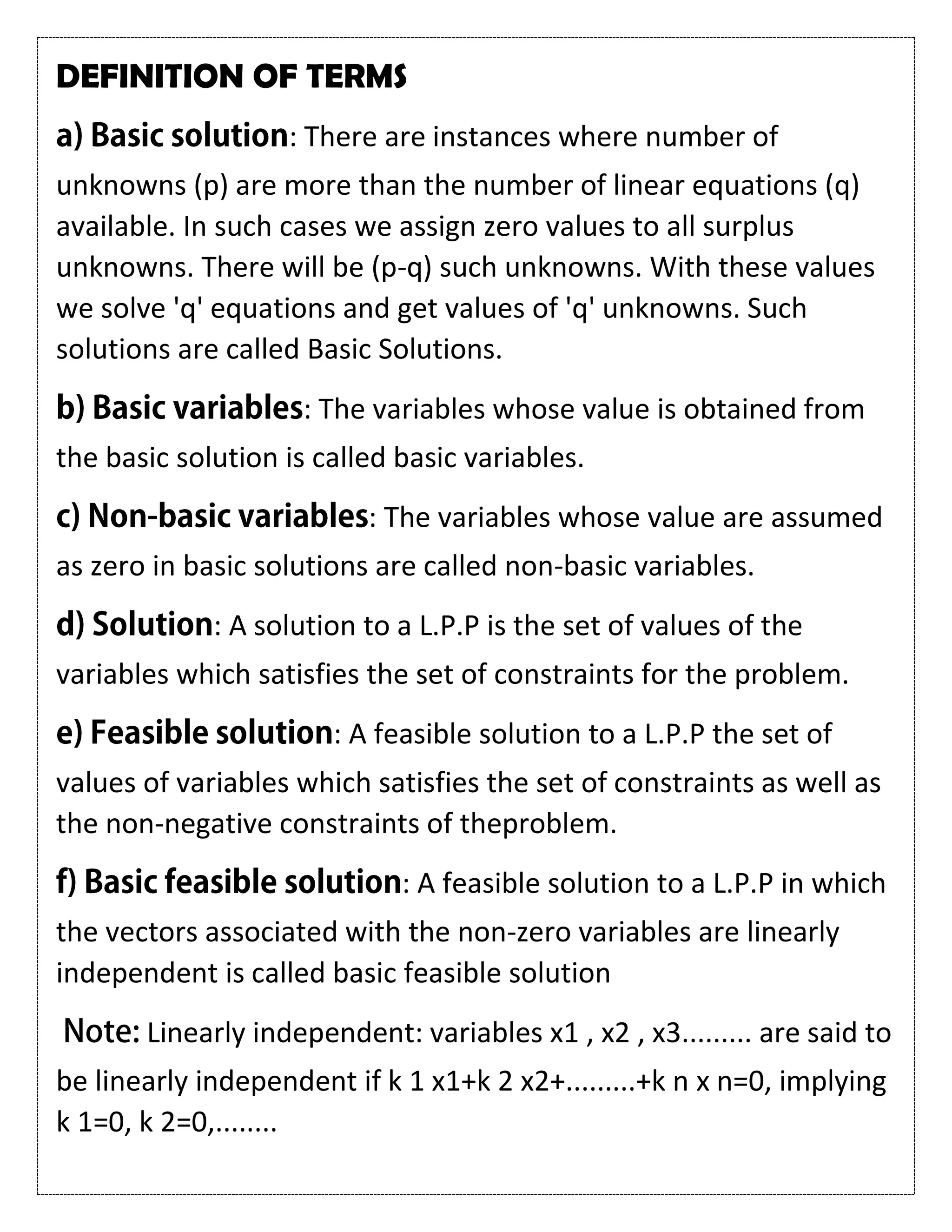 Linear programming class 12 investigatory project | PDF