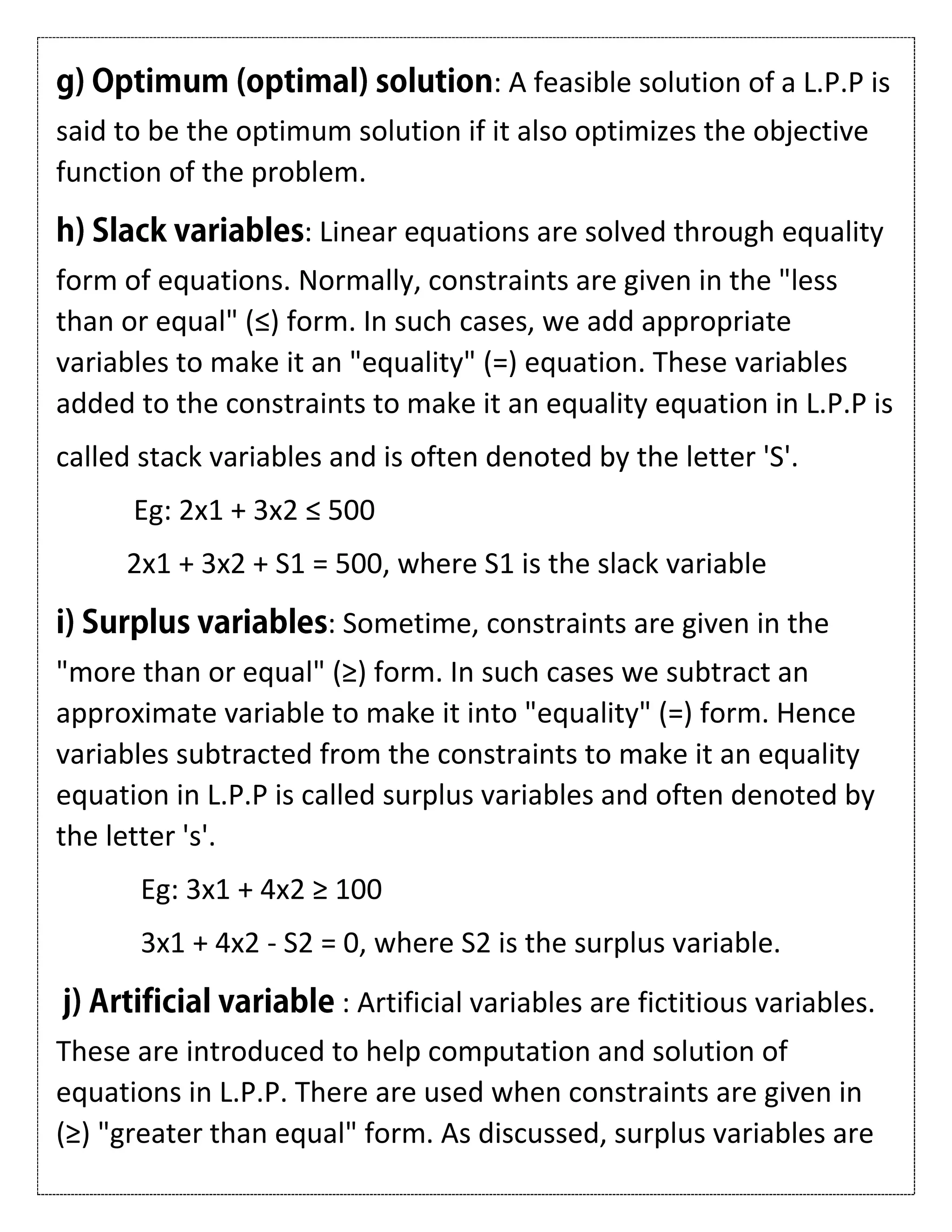 Linear programming class 12 investigatory project | PDF