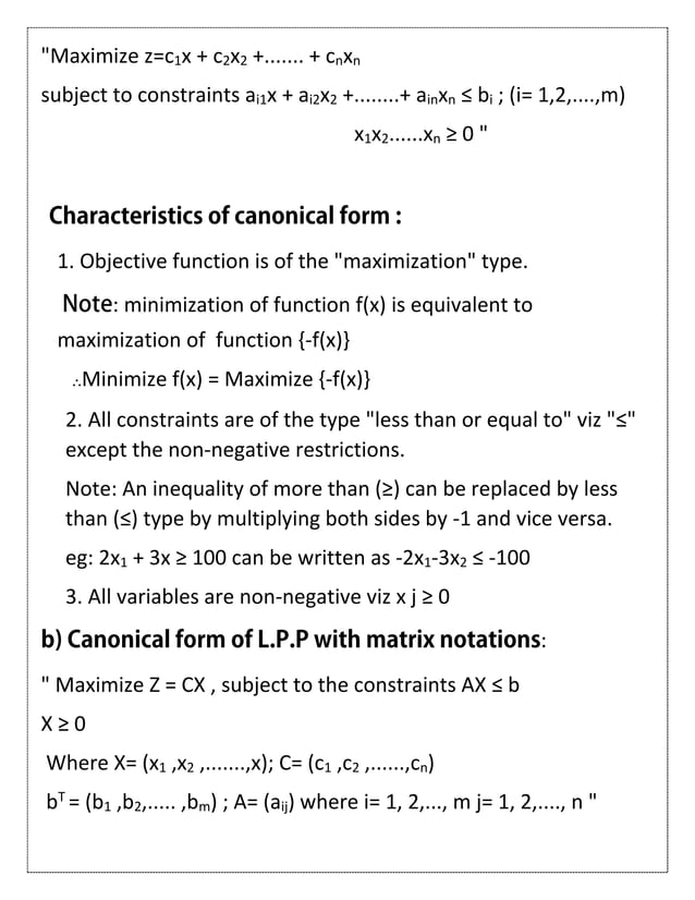 Linear programming class 12 investigatory project | PDF