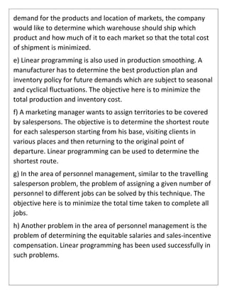 Linear programming class 12 investigatory project | PDF