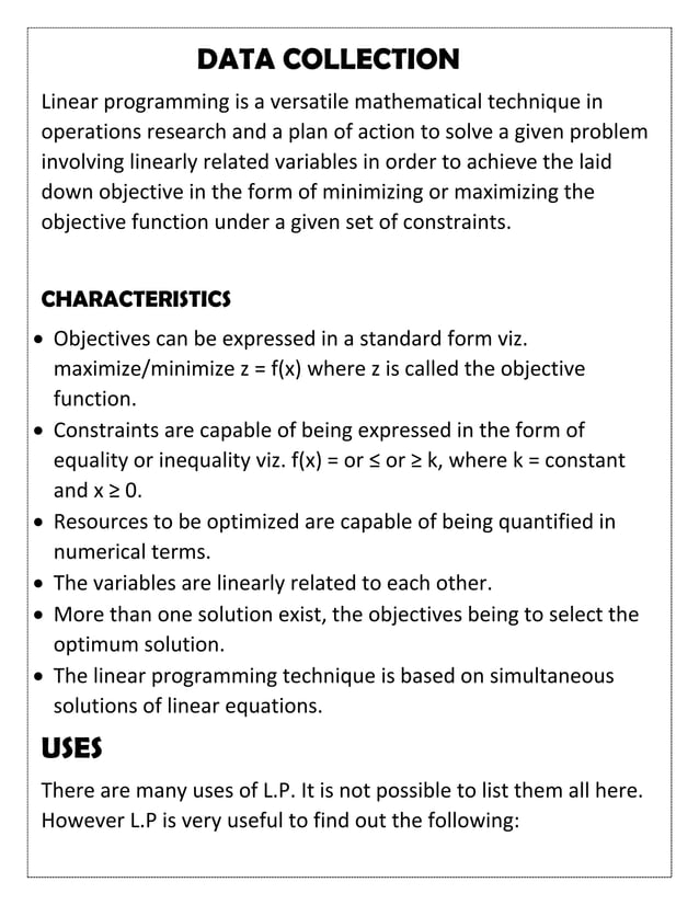 Linear programming class 12 investigatory project | PDF