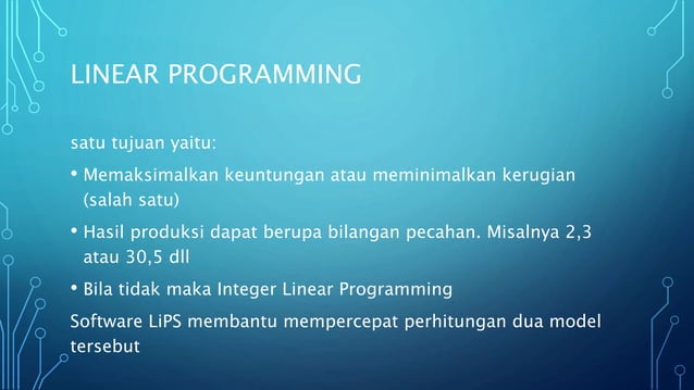 Linear programming dengan lips | PPTX