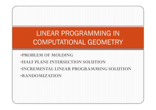 Linear programming in computational geometry | PDF
