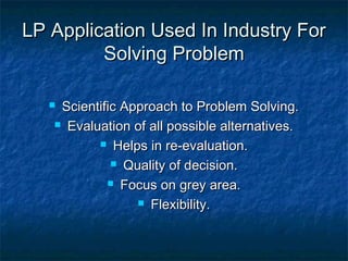 Linear programming in market application | PPT