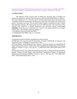 Linear programming in matlab | PDF