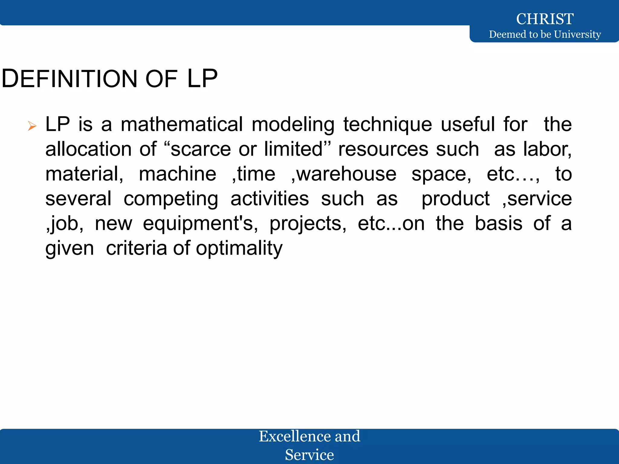 Linear programming-Optimization techniques -Single objective | PPT ... Linear programming-Optimization techniques -Single objective | PPT ...