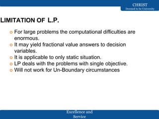 Linear programming-Optimization techniques -Single objective | PPTX
