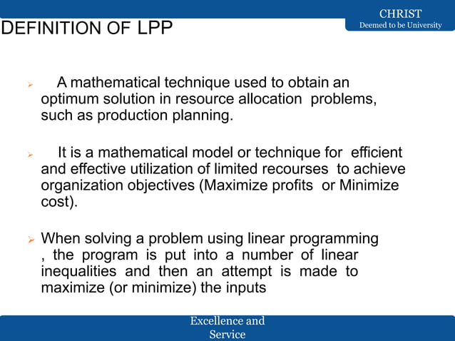 Linear programming-Optimization techniques -Single objective | PPT ... Linear programming-Optimization techniques -Single objective | PPT ...