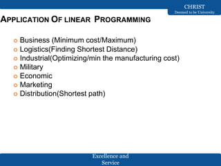 Linear programming-Optimization techniques -Single objective | PPTX