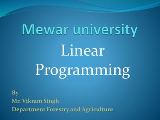 Linear programming manzoor nabi | PPT