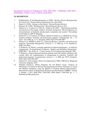 Linear programming of basic economic parameters used at reengineering in small | PDF